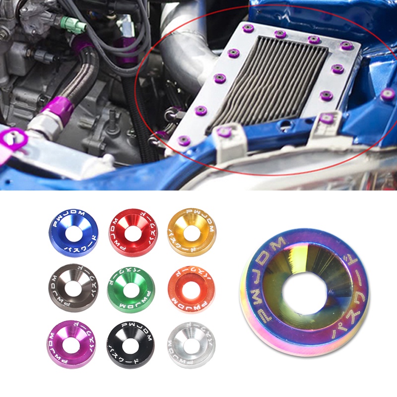 10 piece JDM Bumper Washer Sticker M6 Car Styling License Plate Screws ...
