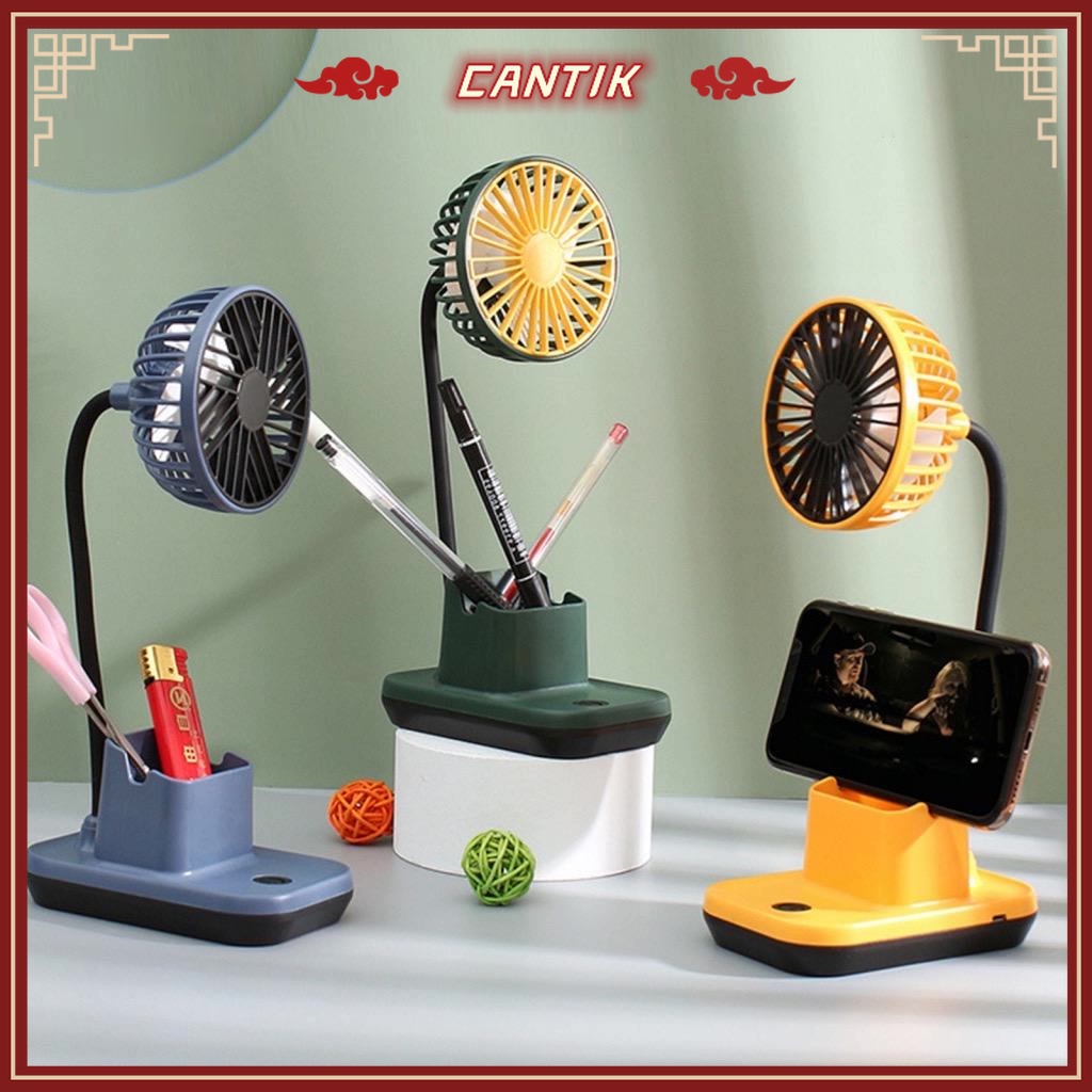 Rechargeable Mini Fan Table Cute Electric Cooling Fan Pen Holder Phone ...