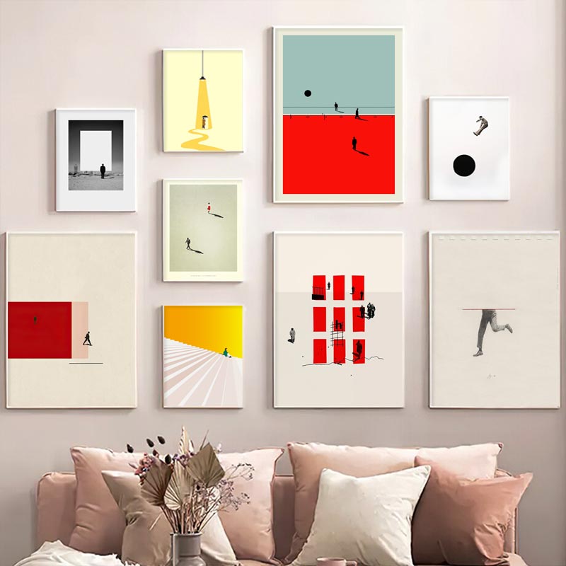 Nordic Figure Wall Art Canvas Painting Humorous Posture Poster and ...