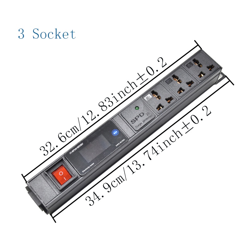 Multifunctional Digital Display Meter Pdu Surge Protection Universal Hole Expansion Socket C14
