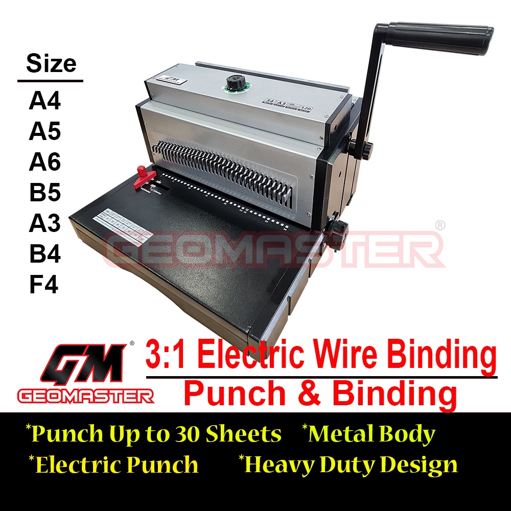 Geomaster Electronic 3:1 Wire Binding Machine , Electric Binding Machine - Heavy Duty Wire ...