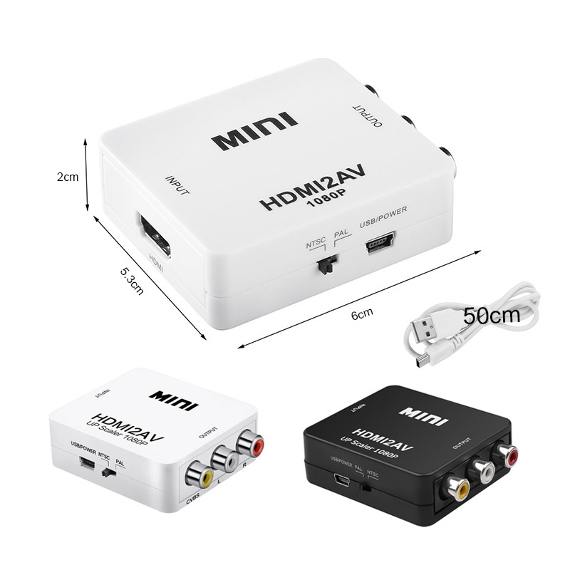 HDM to RCA Converter Adapter Cable Audio Video AV Connector Input ...