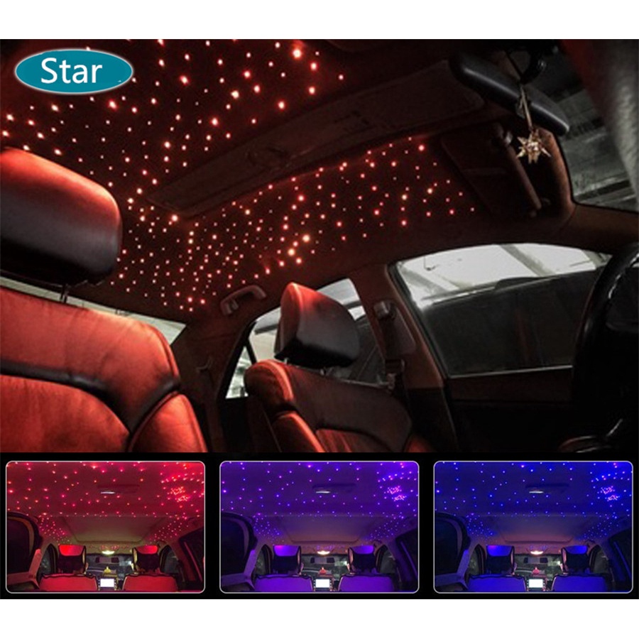 12V RGB Fiber Optic Car Limo Headliner Star Ceiling Light Kit w/ Remote ...