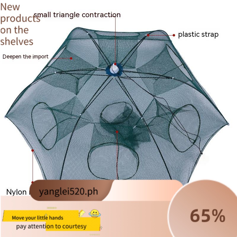 Folding Fishing Net Shrimp Cage 4 Holes-24 Holes Crab Fish Trap ...