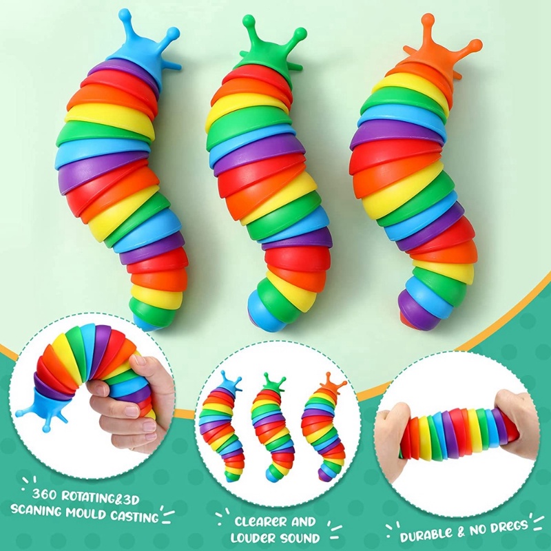 2023 Toy Fat Brain Slug Articulated Flexible 3D Slug Fidget Toy All ...