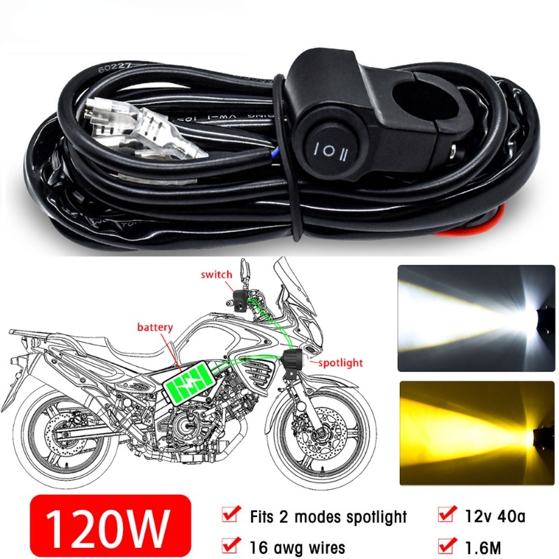 [FRONTIERACE] 1PC/Set 120W Motorcycle Spotlight Switch Work Light/Fog ...