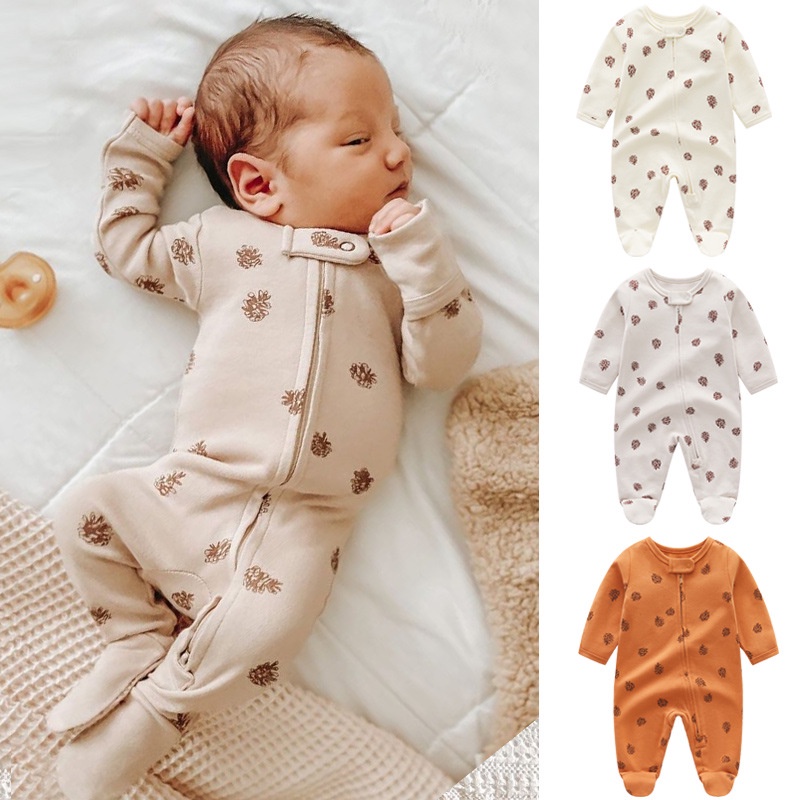 Newborn Baby Zipper Long Sleeve Cotton Baby Cartoon Warm Random One ...