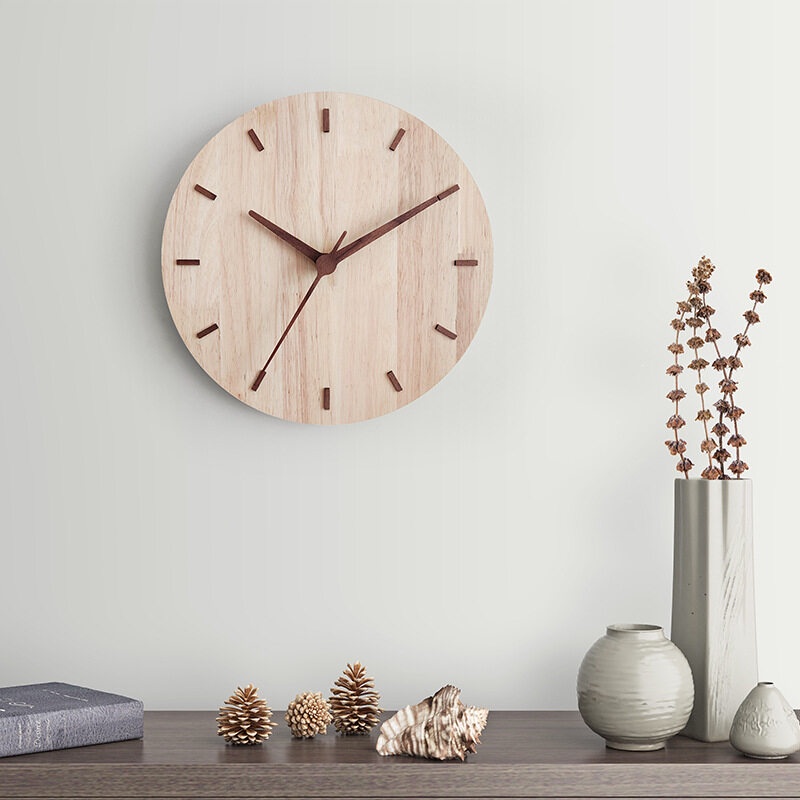 Log Wall Clock Personalized Creative Fashion Living Room Nordic Modern ...