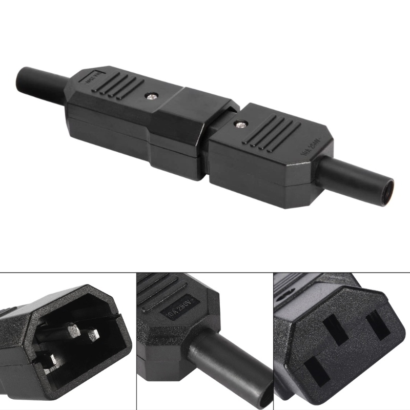 HL C13 and C14 Plug Set Female Plug Rewirable Power Connector 3 Pin AC ...