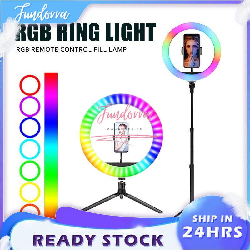 RGB Ring Light - 26cm 30cm 33cm 36cm LED Ring Light with 2.1M Tripod ...