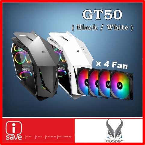 Invasion GT50 m-ATX Casing with 4 RGB Fan (Grey / White ) | Shopee Malaysia