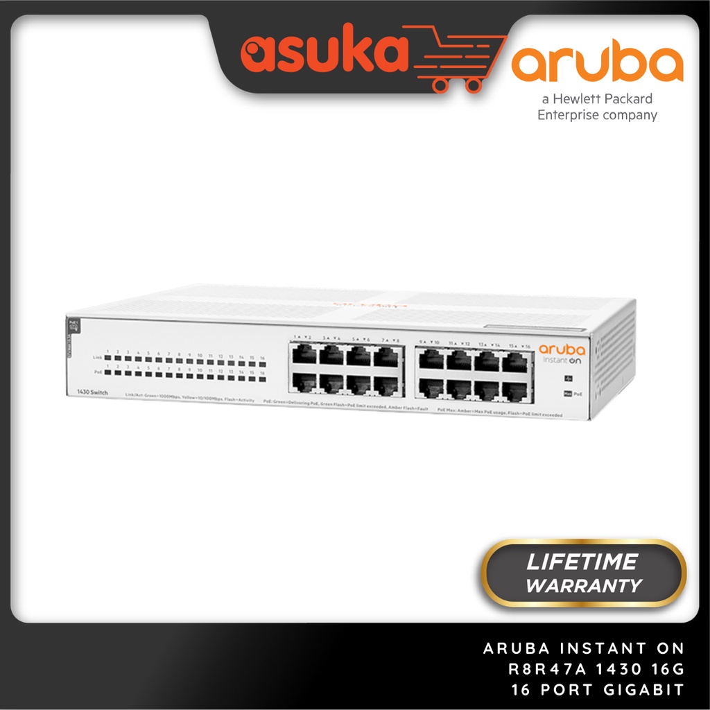 Aruba Instant On R8R47A 1430 16G 16 Port Gigabit Unmanaged Switch ...