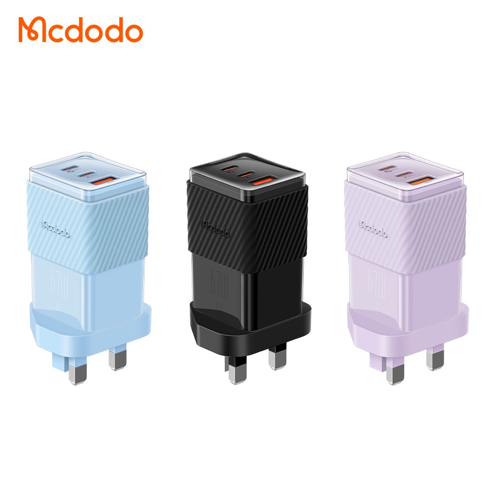 Mcdodo CH-1491 Tri Port 67W USB-C Type-C GaN5 mini PD3.0 65W 67W PD67W ...
