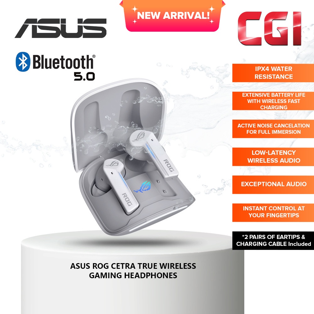 Asus ROG Cetra True Wireless Gaming Headphone with Wireless Charging ...