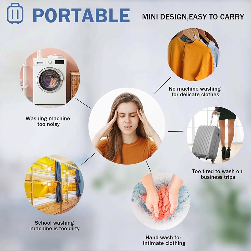Portable Washing Machine Mini USB Ultrasonic Turbo Travel Lazy Laundry ...