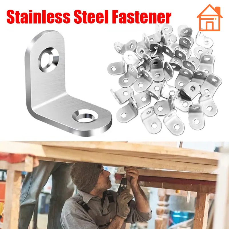 4/6cm Stainless Steel Furniture Corner Bracket with Screws / Cabinet L ...