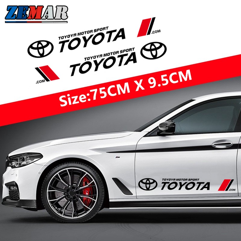 Toyota Car Waterproof Stickers Auto Door Side Body Decor Decals Anti ...
