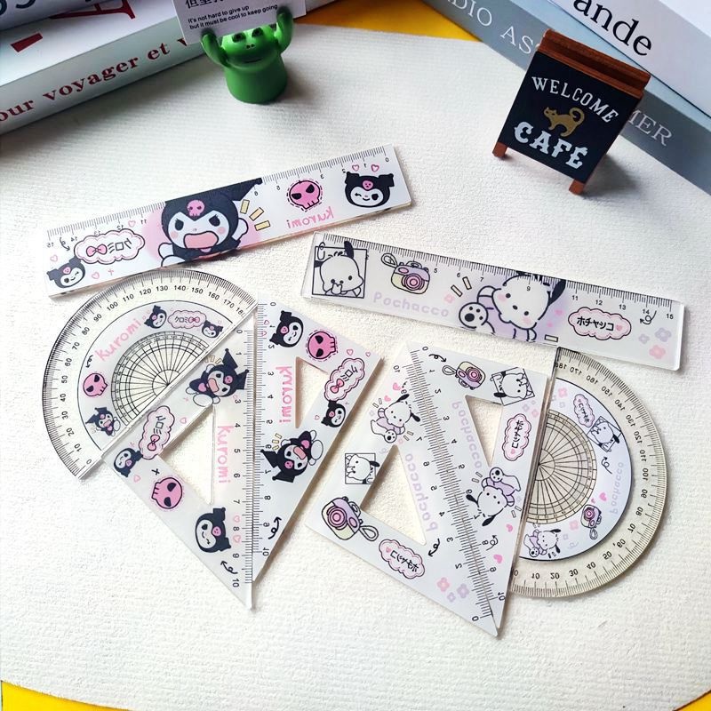 Sanrio Acrylic Ruler 4Pcs/Set Melody Kuromi Pochacco Triangle ...