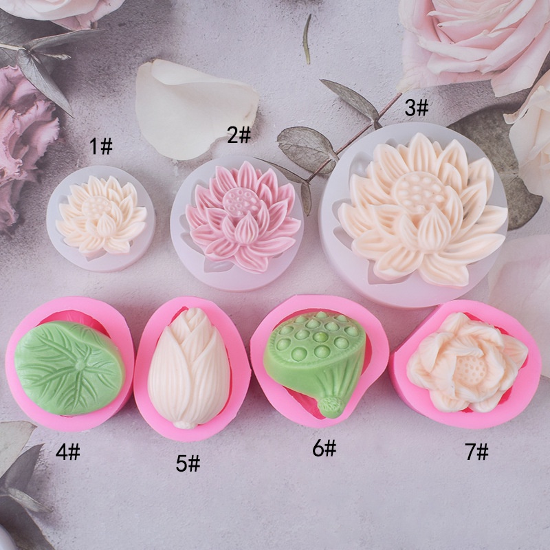 Lotus Leaf, Lotus Root Shape Dim Sum Making Silicone Mold Sugar Cake ...