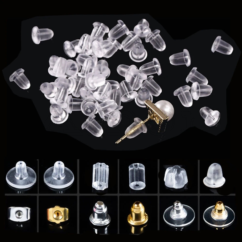 100Pcs Rubber Earring Back For DIY Parts Jewelry Findings Making ...