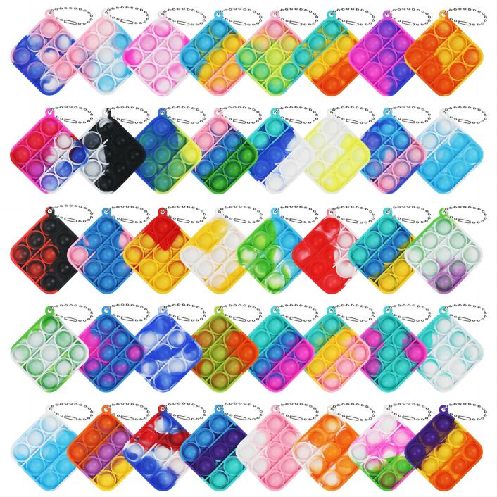 Mini Pop Push Fidget Toy Pack Keychain Fidget Toy Anti-Anxiety Stress ...