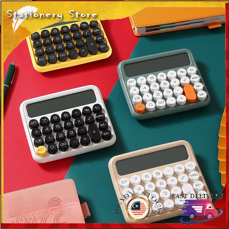 Office 6 Color Matching Large Button Mechanical Keyboard Calculator ...