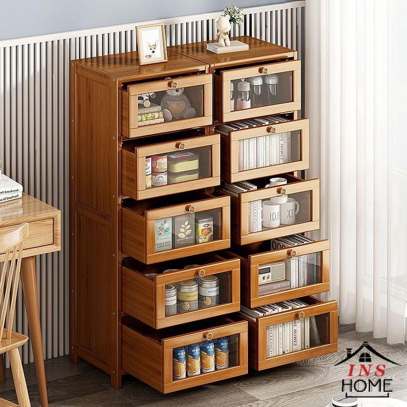 SKitchen Storage Cabinet Home Snack Acrylic Drawer Cabinet Locker Multi ...