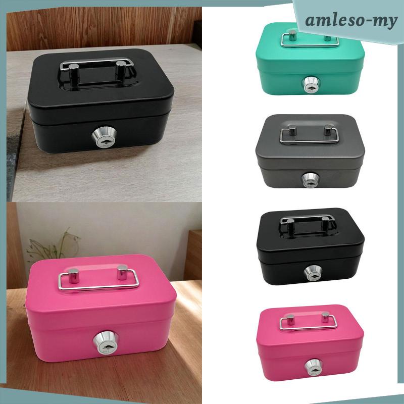 [AmlesoMY] Box with Lock Box Money Saving Box Case Lockable Storage Box ...