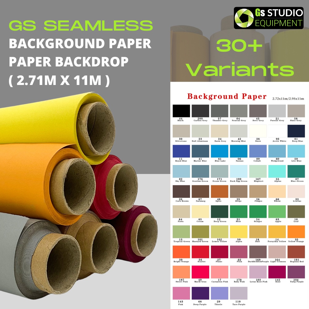 GS SEAMLESS BACKDROP AND BACKGROUND PAPER 2.71 x 11m PHOTOGRAPHY ...