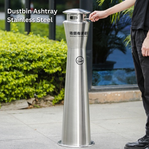 BuyerPick Vertical Ashtray Dustbin Cigarette Smoke Out Stainless Steel ...