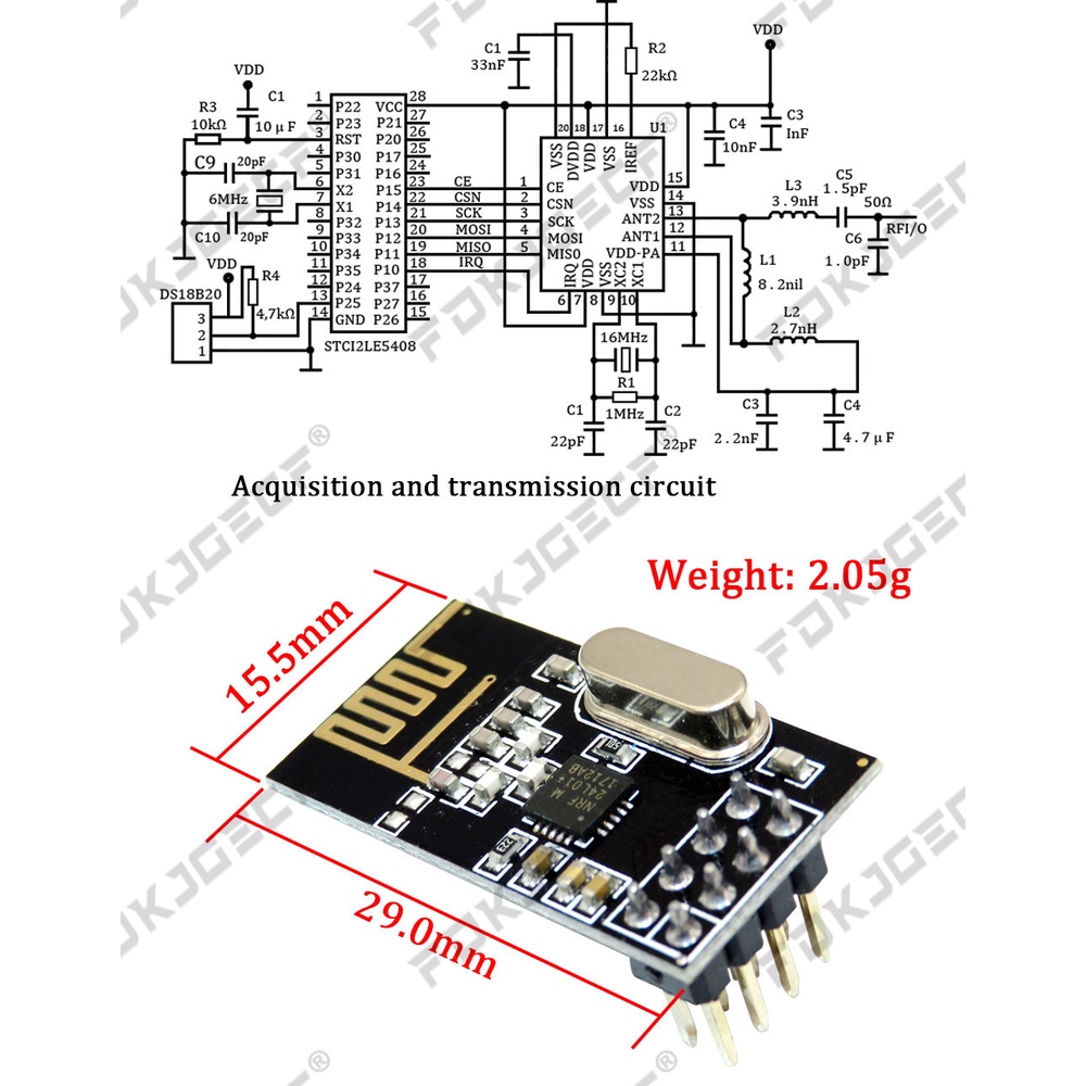 NRF24L01+ wireless data transmission module 2.4G / the NRF24L01 upgrade ...