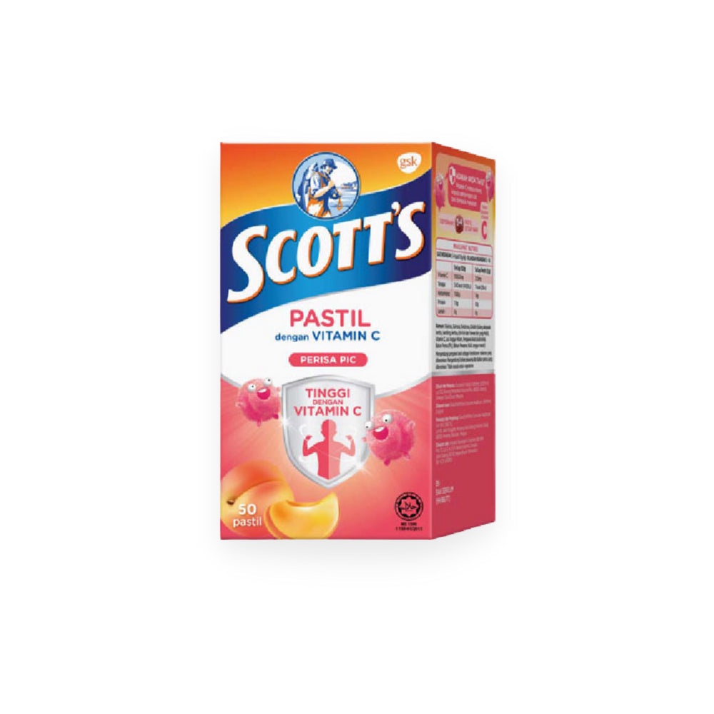 Scott's Vitamin C 30mg Peach Pastille 50's | Shopee Malaysia
