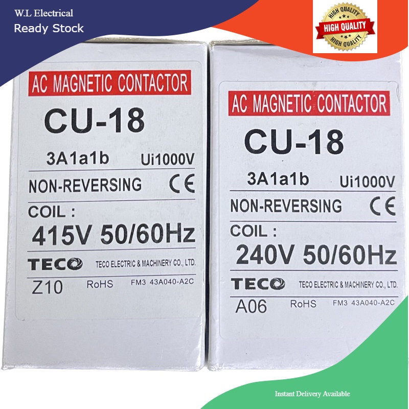 TAIAN-JAYA AC Magnetic Contactor (CU-18)(240V & 415V) | Shopee Malaysia
