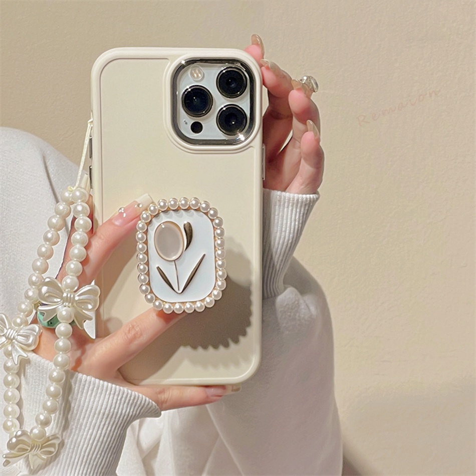 Pearl Chain Phone Case for iPhone 11 12 13 14 Pro Max 7 8 Plus 11Pro X ...