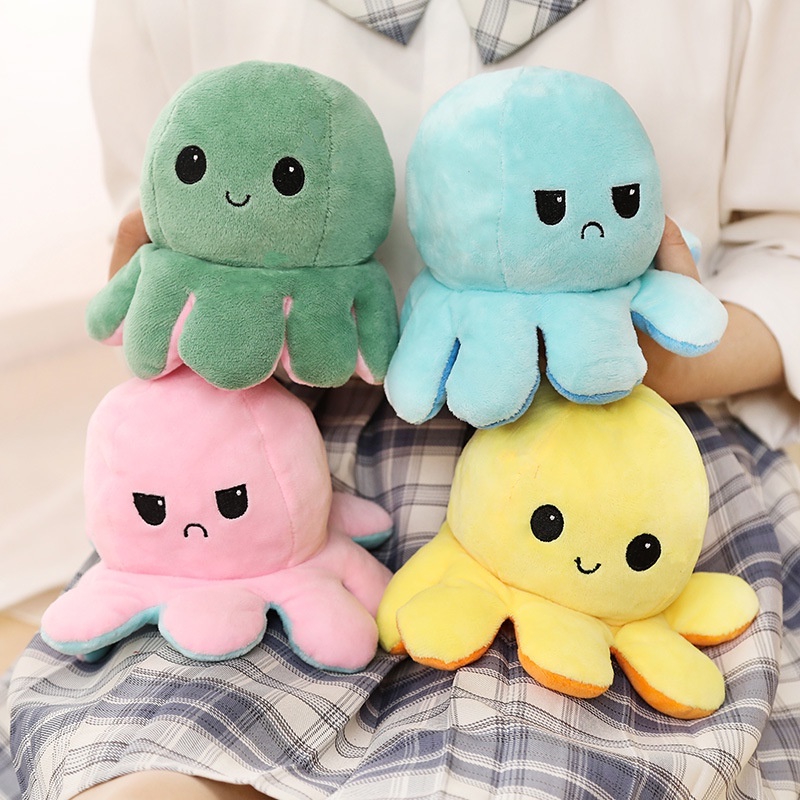 Cute Flip Octopus Plush Toy- Flip Angry Relieve-Stress Hot-Sell Happy ...