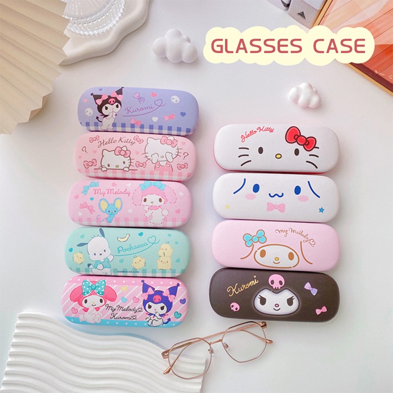 My Melody Eyeglass Case Pochacoo Kuromi Cinnamoroll Glasses Case Cute Cartoon Portable Anti Drop