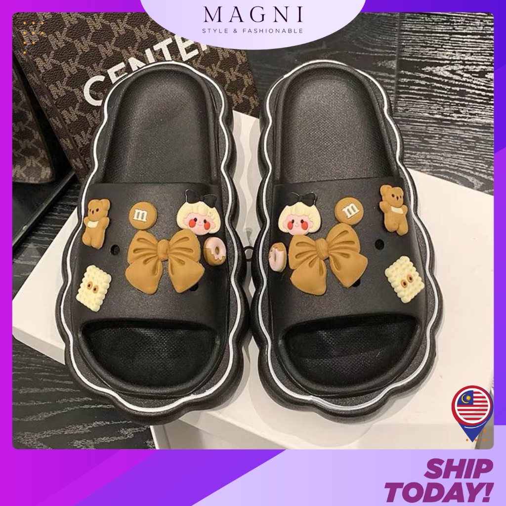 [READY STOCK] Women Crocs Charms Thick Cloud design Summer Slipper ...