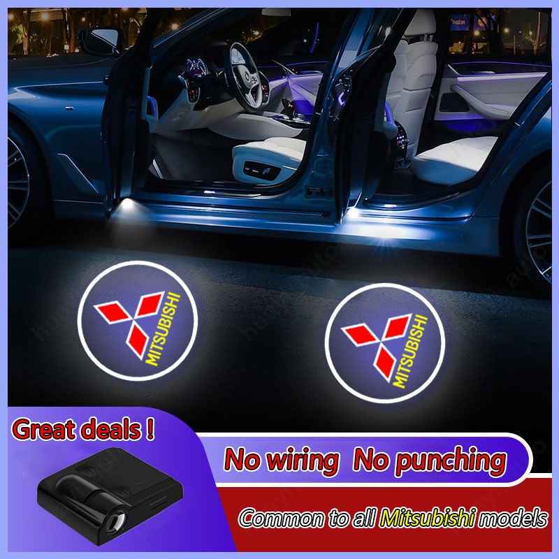 2pcs/set Mitsubishi Car Door Lights Wireless Welcome Lamps Ralliart ...