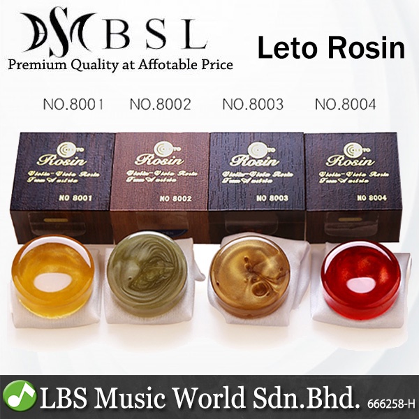BSL Leto Rosin Series for Violin Viola Cello Double Bass Light and Low Dust - 8000 8001 8002 ...