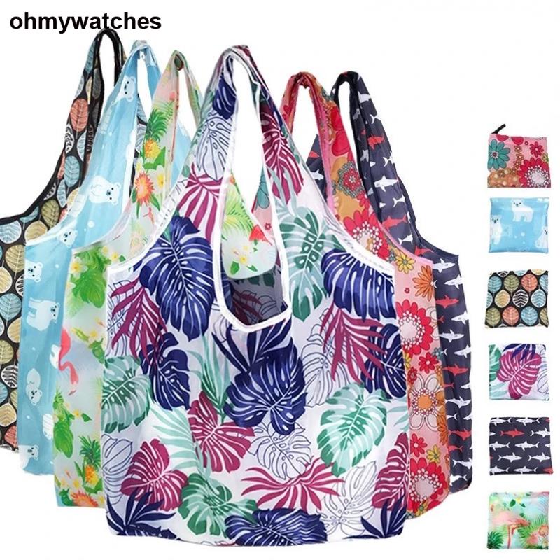 Foldable Handy Shopping Bag Reusable Tote Pouch Recycle Frinted Storage ...