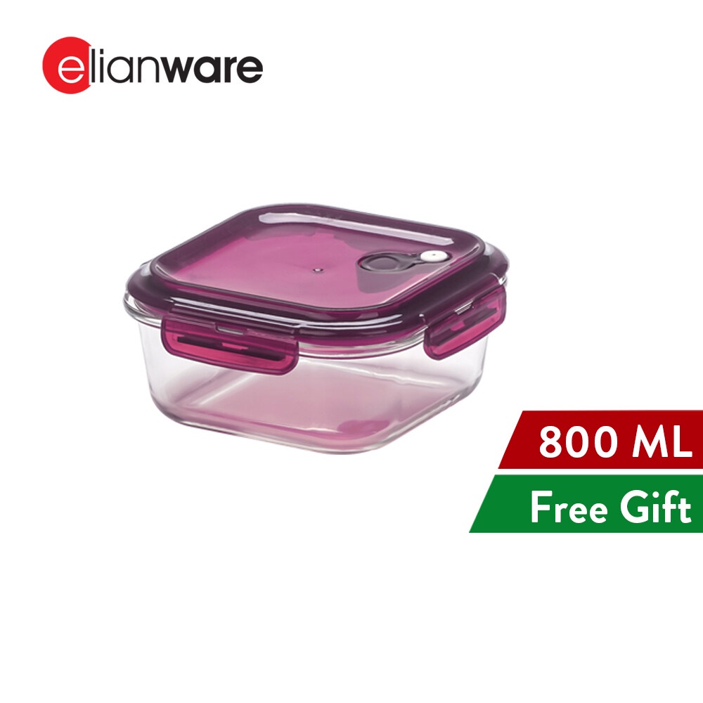 Elianware Square Glass Food Keeper Container (FREE GIFT) | Shopee Malaysia