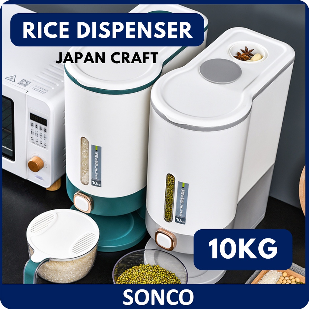 【READY STOCK】10KG AUTOMATIC RICE DISPENSER STORAGE BUCKET Insect ...