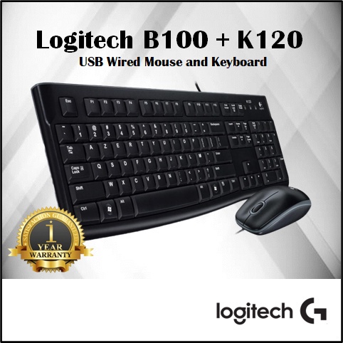 Logitech K120 USB Wired Keyboard Mouse B100 | Shopee Malaysia
