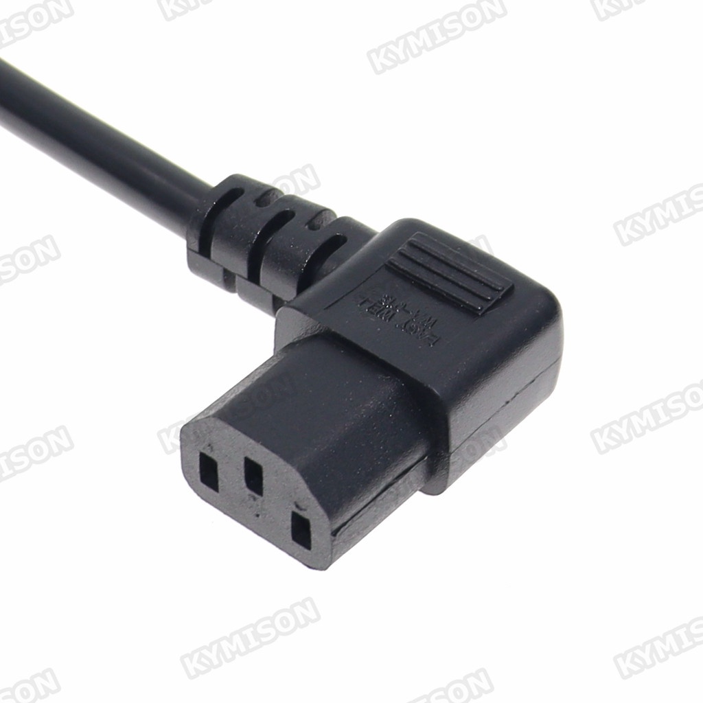 US to IEC320 C13 Right Angle/Left Angle Power Cord American NEMA 5-15P Computer Extension Cable ...