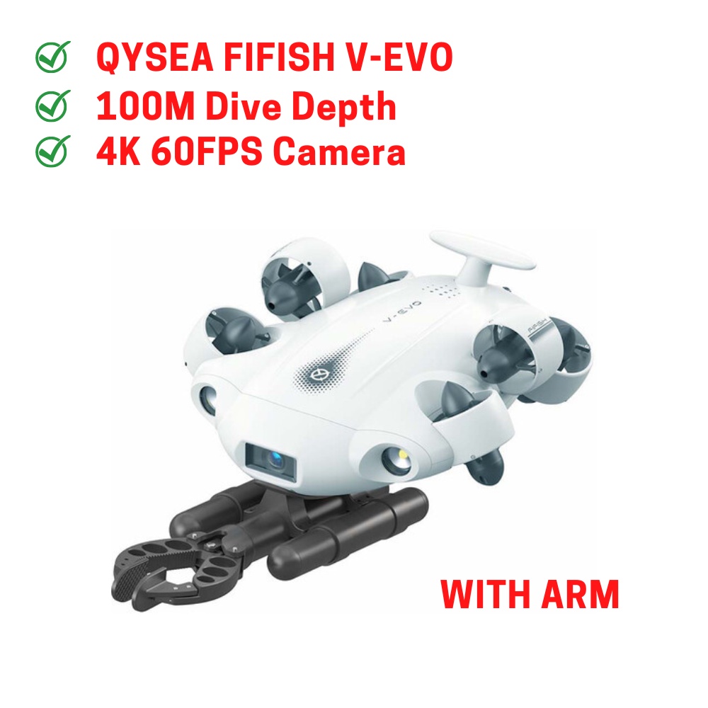 QYSEA FIFISH V-EVO ROV Drone Laut AI Survey – Dengan Lengan Robot ...