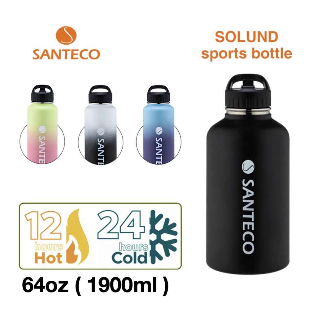 [SANTECO] SOLUND SPORTS BOTTLE WITH STRAW LID AND HANDLE LID 1900ML ...
