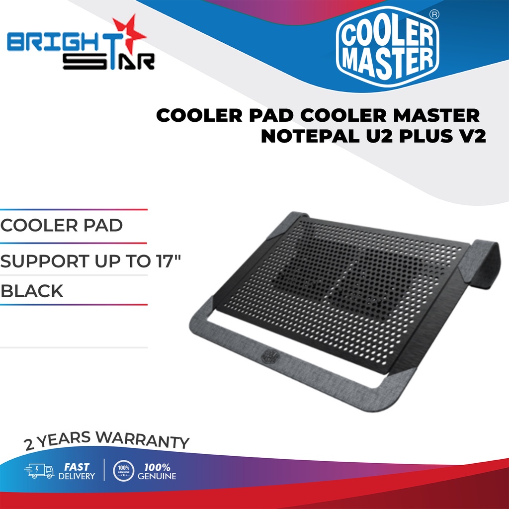 COOLER MASTER Notepal U2 Plus V2 Cooler Pad - Black (17") | Shopee Malaysia