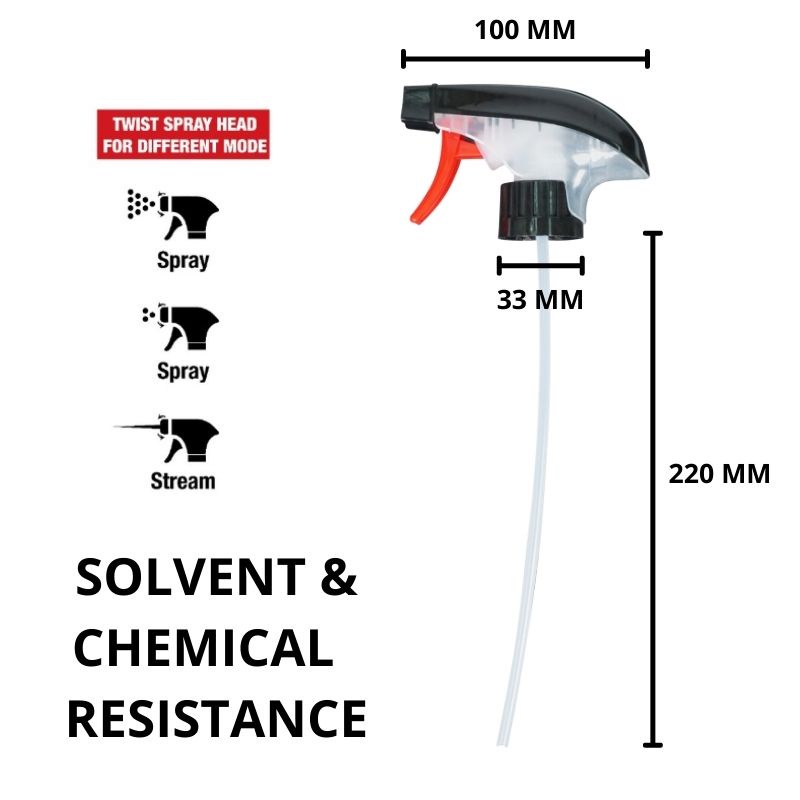 ()Trigger Spray / Trigger Sprayer Head -Black/Red 28mm 28/410 Chemical ...