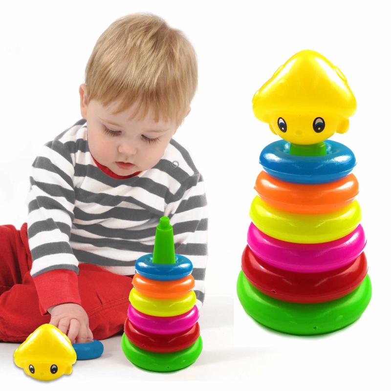 Baby Toy Mushroom Stacking Ring Toy Kids ( Stack Ring Play Set ...