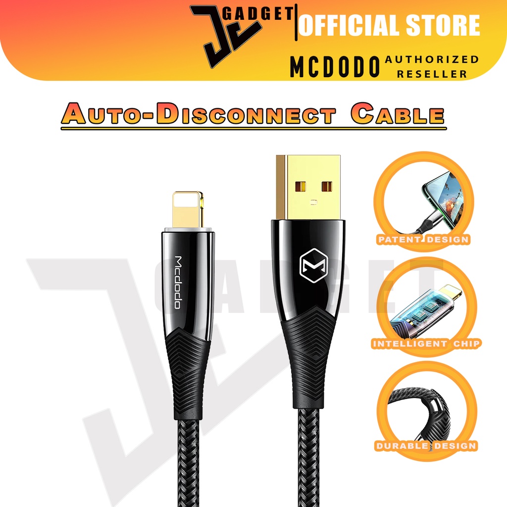 Mcdodo CA806 Auto Disconnect 3A Phone Cable for iPhone Recharge Auto ...